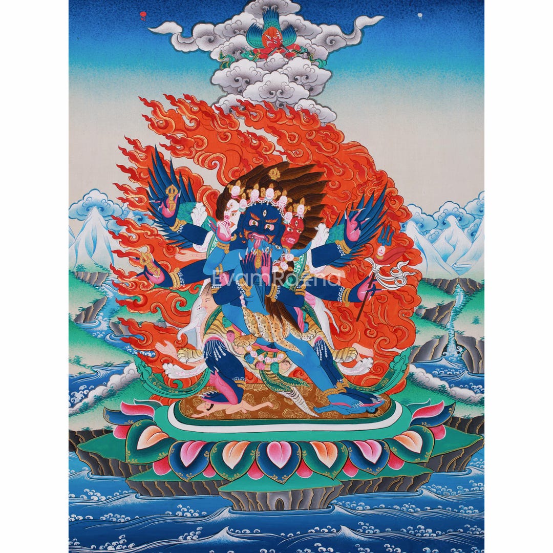 Vajrakilaya Painting With His Consort | Tibetan Art | Protection ...