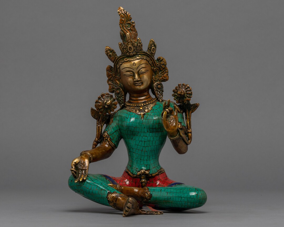 Green Tara Statue | Buddhist Female Buddha Goddess for Meditation and ...