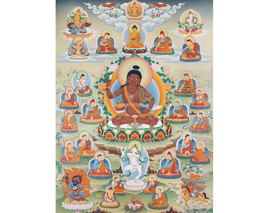 Rare Thangka of Padampa Sangye With Machig Labdron High Quality Giclee ...