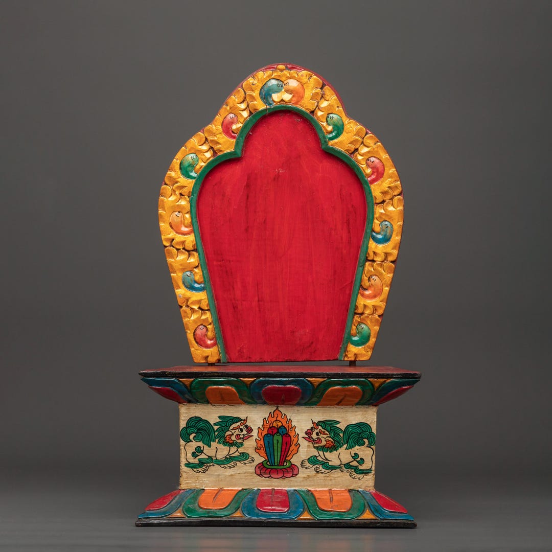 Tibetan Wooden Throne | Buddhist Shrine Stand for Deities & Altars ...