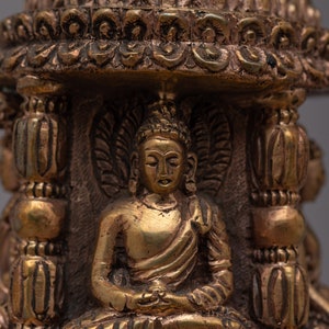 Tibetan Copper Stupa for Altar | Handcraft Buddhist Shrine | Religious ...