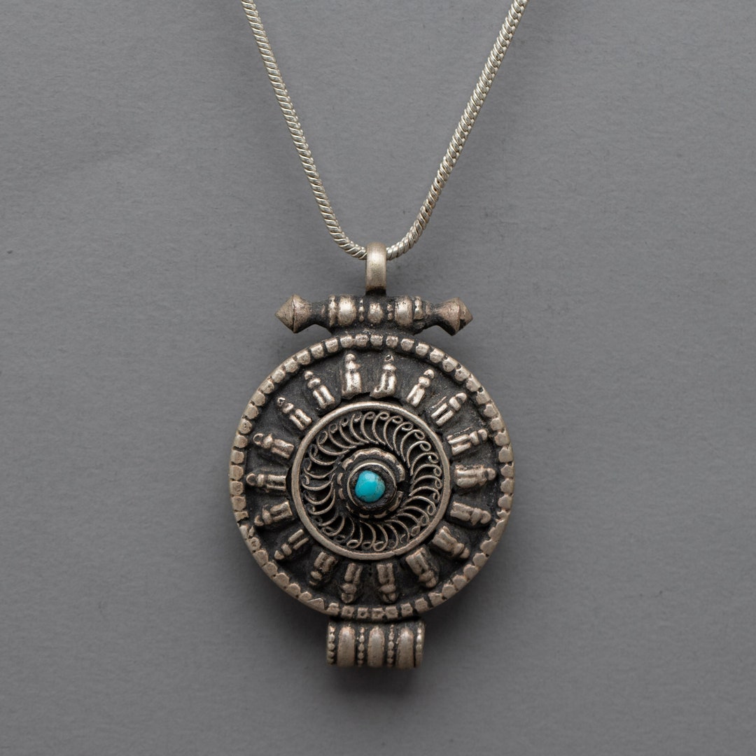 Authentic Tibetan Prayer Locket | Sacred Handcrafted Spiritual Amulet ...