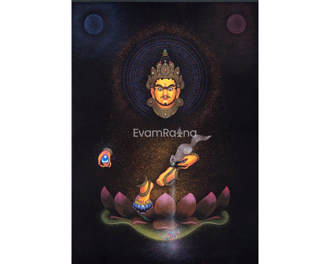 Jambhala Buddha Pauba Print | Traditional Spiritual Canvas Art for Wall ...