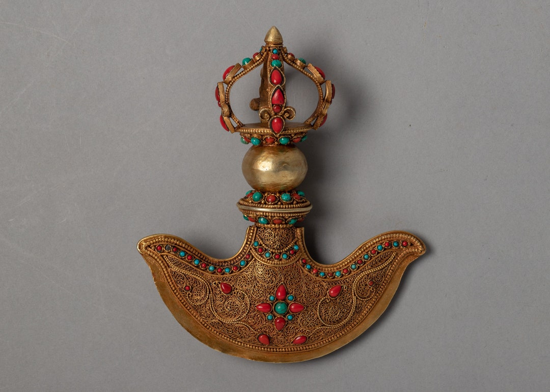 24K Gold Plated Vajra With Knife Hand Crafted Knife Buddhist Weapon ...