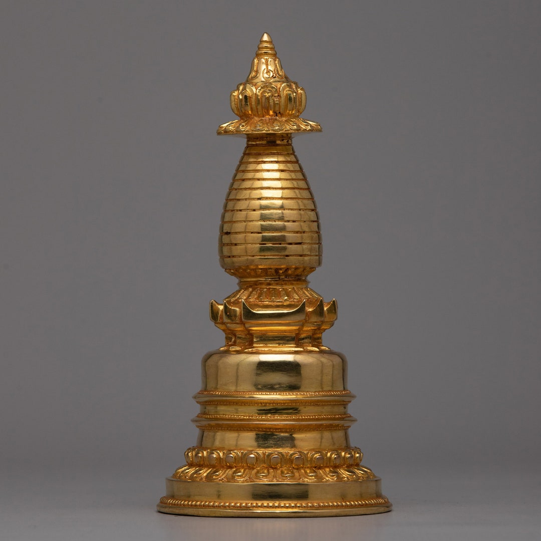 Gold Plated Kadam Style Stupa Buddhist Stupa Chorten Home Decor Gift ...