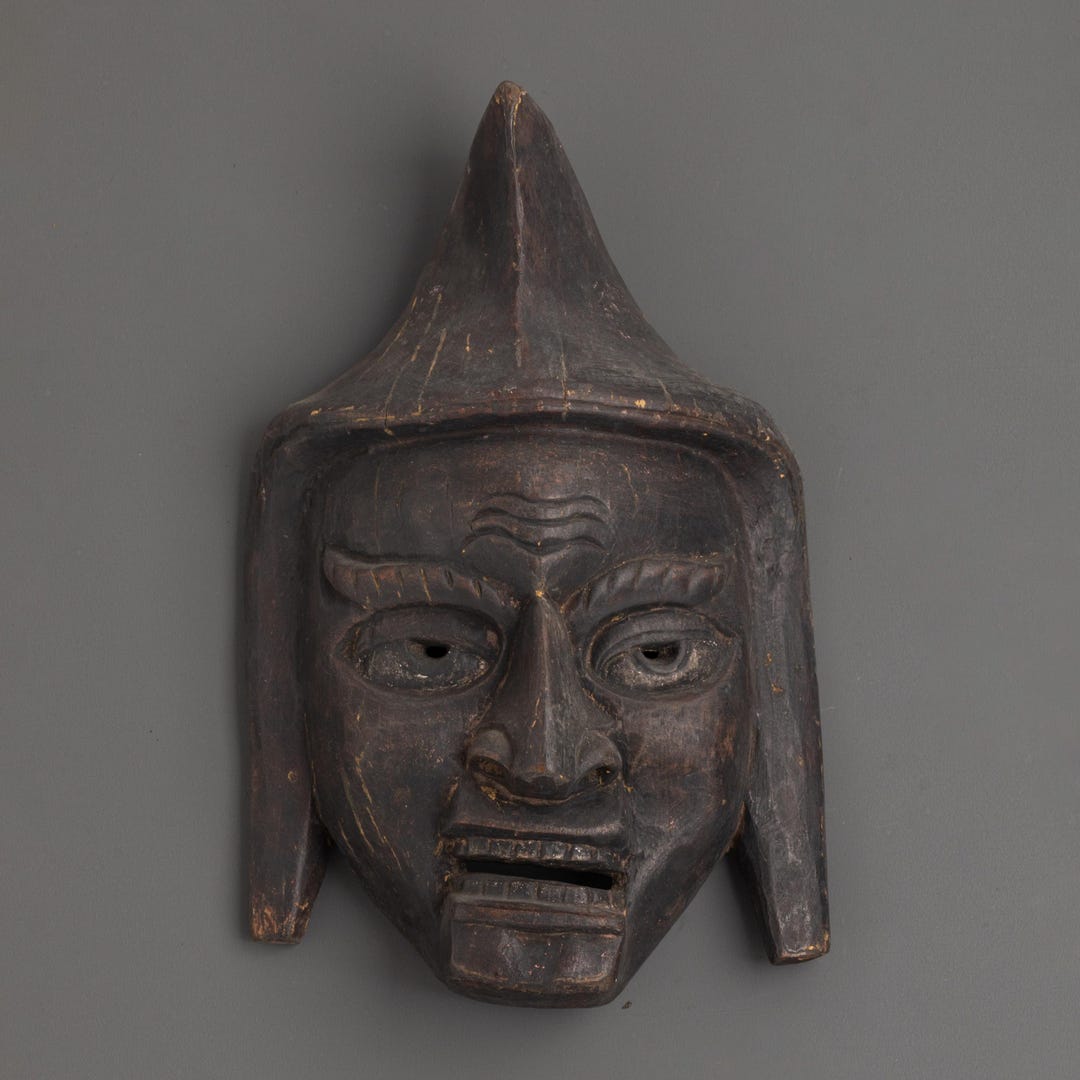 Hand-carved Wooden Buddhist Master Wall Mask | Traditional Himalayan ...
