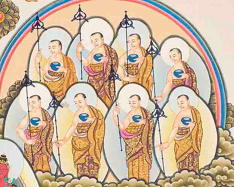 Guru Rinpoche Refuge Tree Thangka Print Buddhas Dharmapalas - Etsy