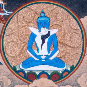 Rare Thangka of Guru Padmasambhava With Consort | Mandarva and Yeshe ...