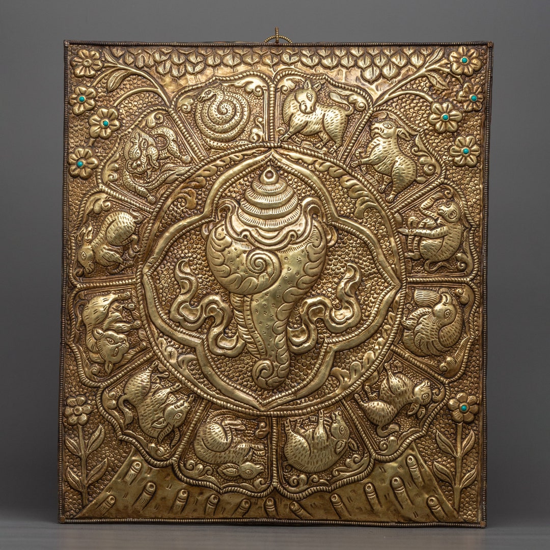 Sankha Metal Wall Hanging Thanka | Sankha Crafted at Center | Metal ...