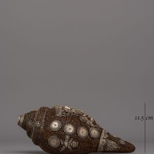 Elegant Silver-plated Pooja Sankha | Handmade Oxidized Copper Ritual ...