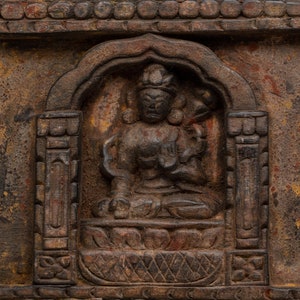 Hand Carved Wooden Buddhist Deity Tibetan Book Cover Religious Home ...