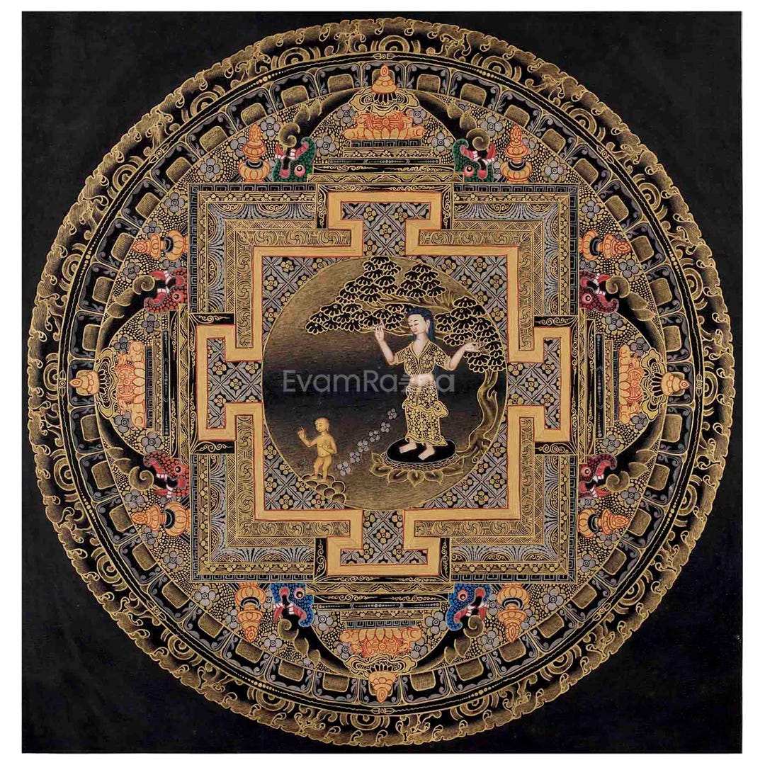 Original Hand-painted Maya Devi Mandala | Birth of Siddhartha Gautama ...