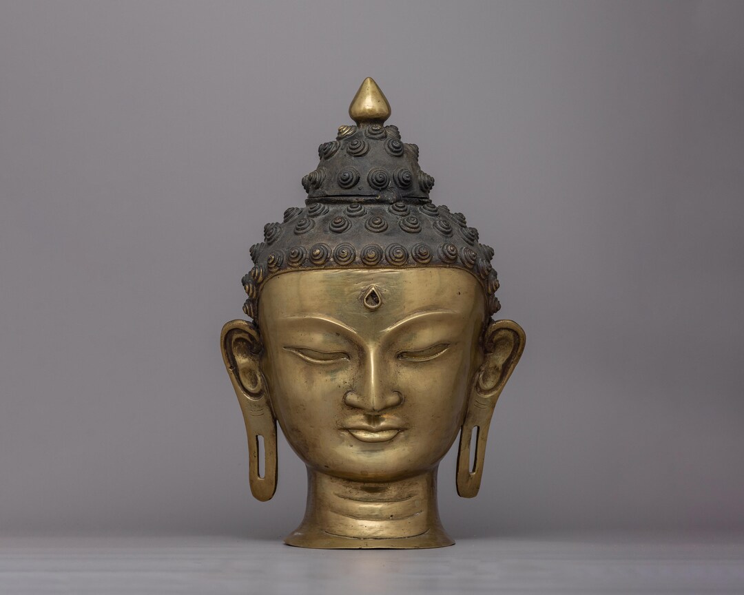 Antique Copper Buddha Head Buddhist Art Buddha Head Religious Decor ...