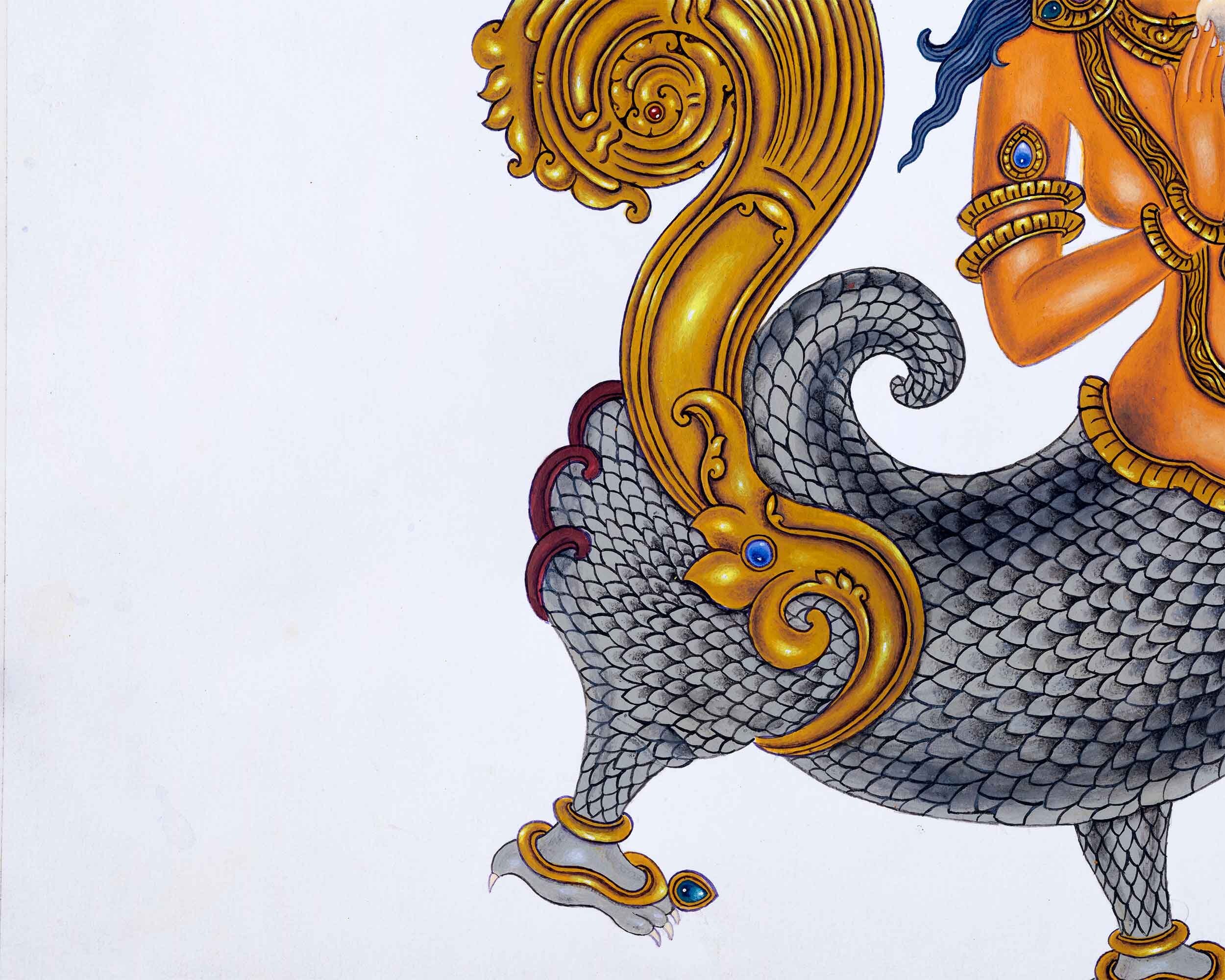 Makara Couple Thangka Prints for Eternal Bonding Tibetan - Etsy