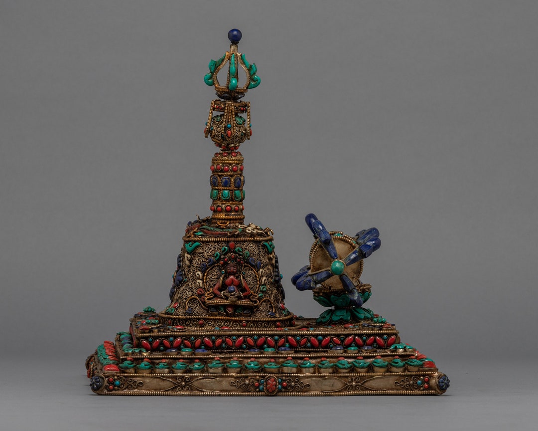 Vajra and Bell "drilbu" With Stand | Authentic Tibetan Buddhist Ritual ...