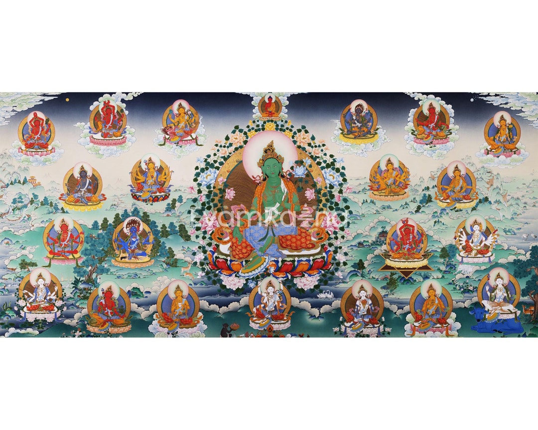 21 Tara of Surya Gupta Tradition High Quality Tara Canvas Print 21 Tara ...