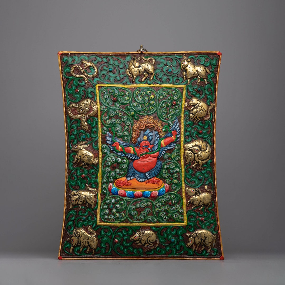 Garuda Metal Thanka Wall Hanging | Handcrafted Art & Spiritual ...