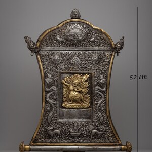 Metal Thanka of Bernagchen Mahakala Signifying Tibetan Calendar's ...