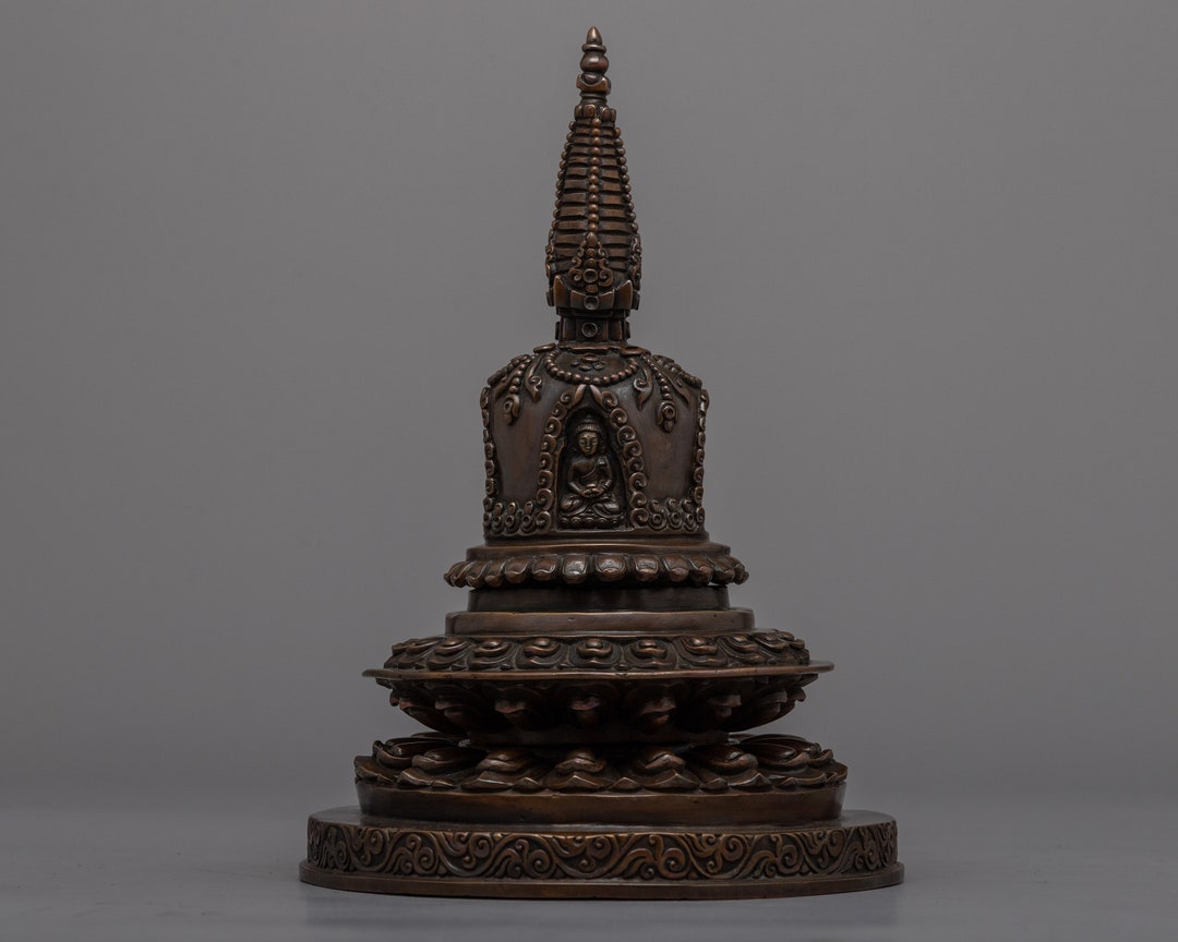 Oxidized Copper Stupa | Buddhist Altar for Home Decoration | Buddhist ...