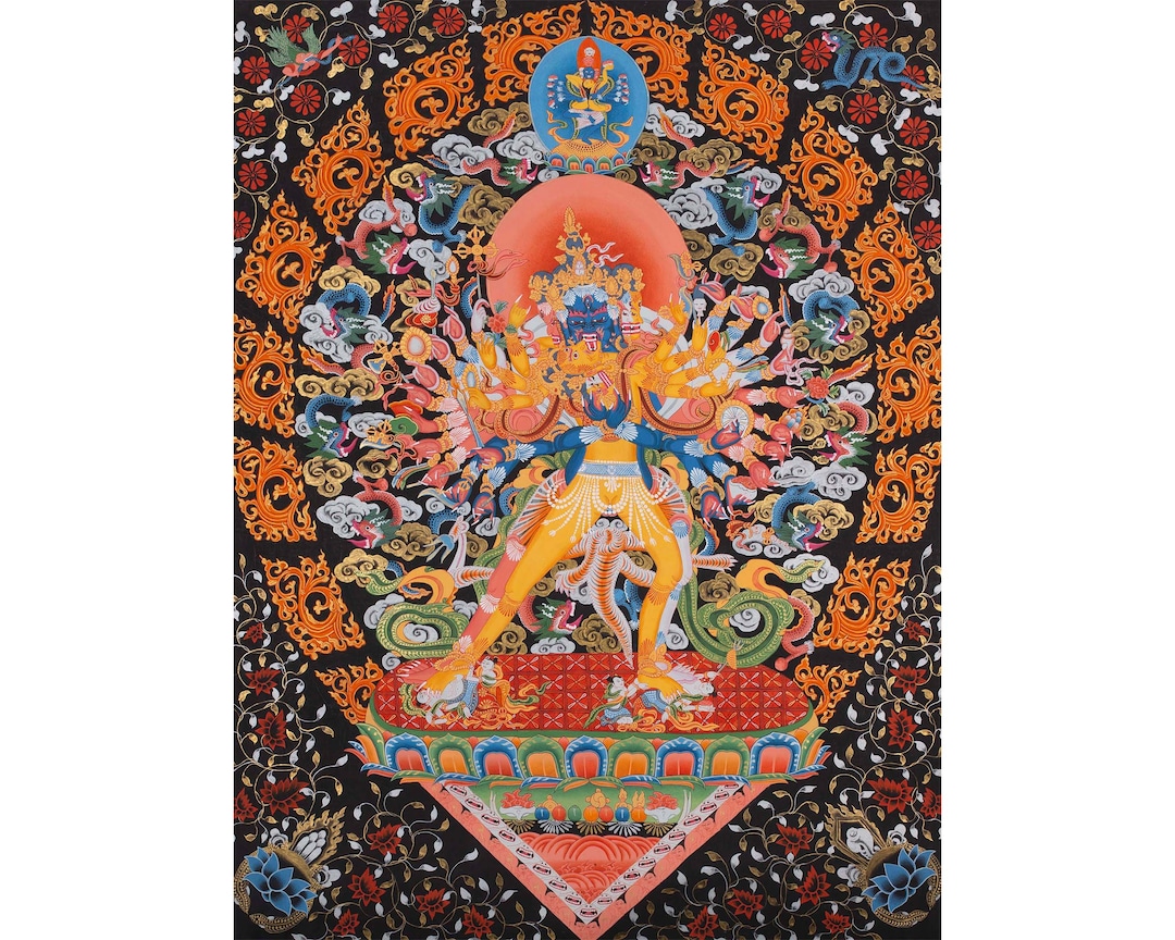 Kalachakra Deity Thangka Printing Antique Fine Quality Kalachakra Yidam ...
