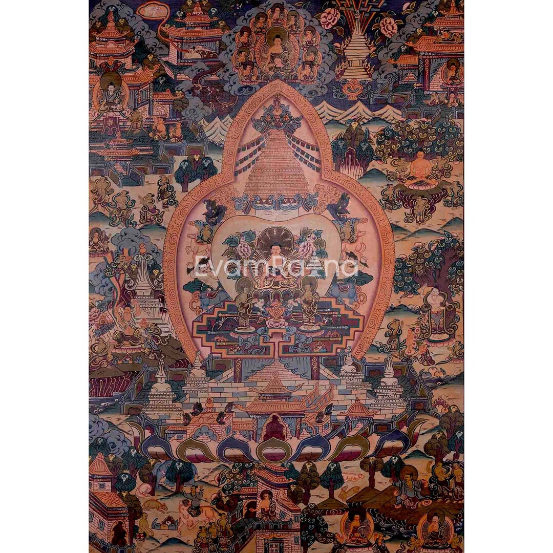 Oil Varnished Stupa Mandala Thangka Art | Original Hand-painted Tibetan ...
