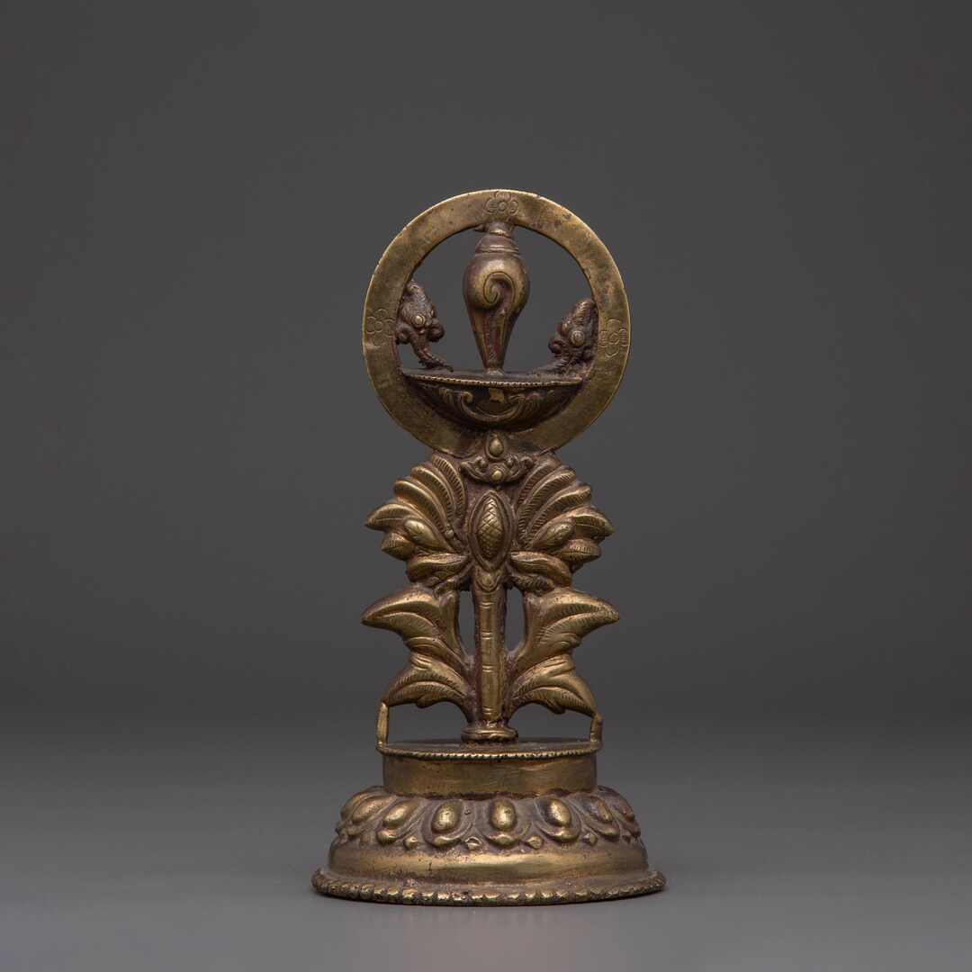 Brass Eternal Flame Auspicious Symbol | Tibetan Buddhist Enlightenment ...