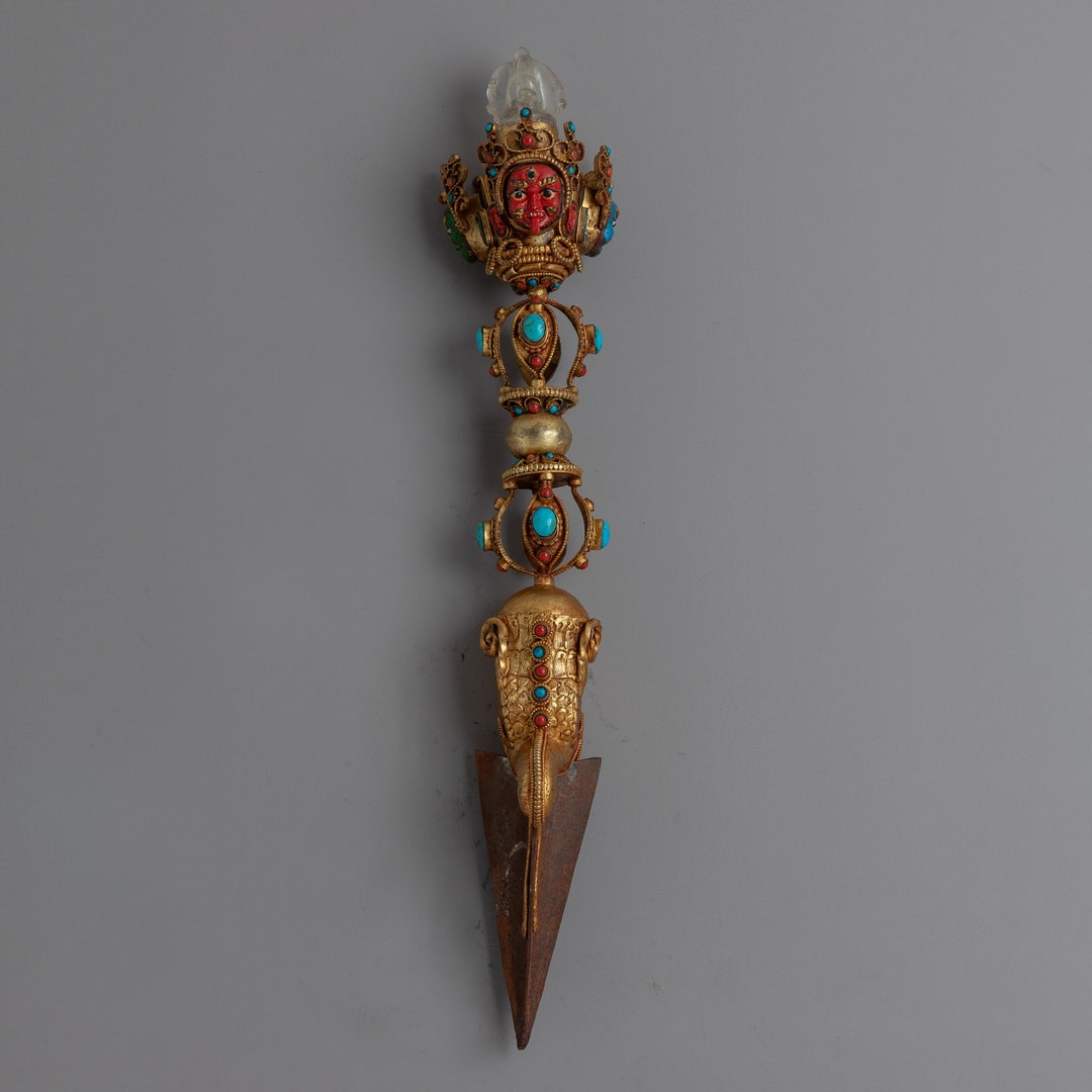 Tibetan Ritual Daggerphurba 3 Faces Dagger Traditional Buddhist Ritual ...