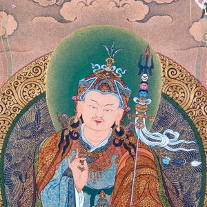 Rare Thangka of Guru Padmasambhava With Consort | Mandarva and Yeshe ...