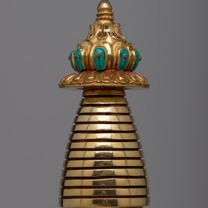 Handcrafted Tibetan Stupa | Buddhist Temple | Ritual Relic Shrine | 24K ...