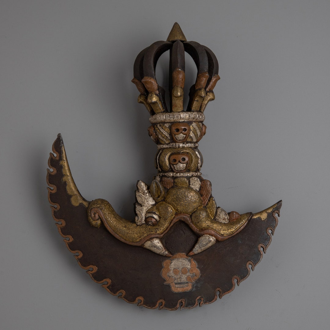 Iron Kartika Knife | Tibetan Tantric Knife | Half Vajra With Dagger ...
