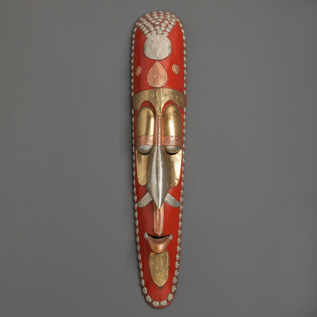 Somalian Long Face Wooden Mask | Handcrafted Tribal Art | Acrylic ...