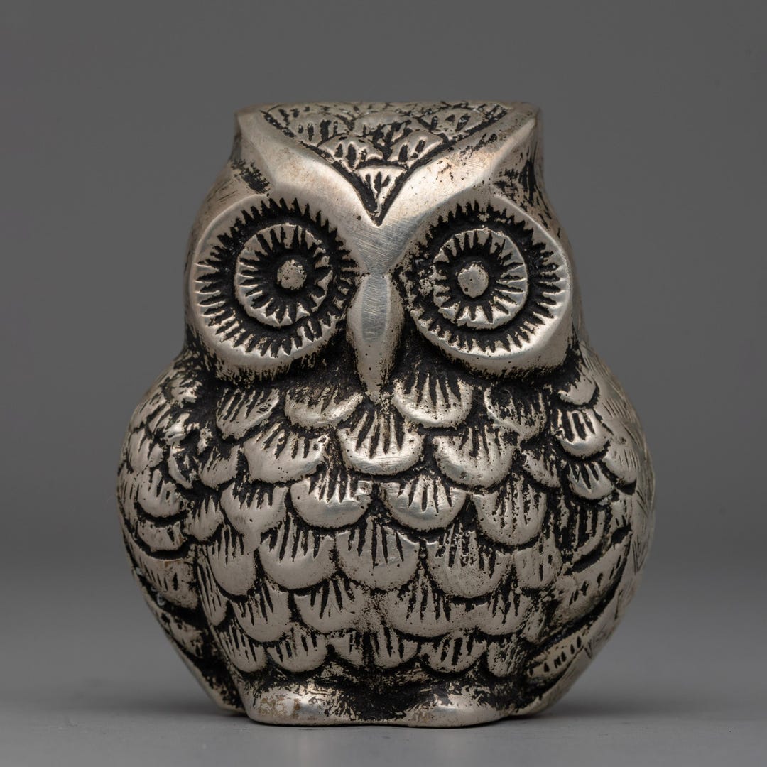 Decorative Copper Owl Statue | Animal Art Bird Figurine Wildlife Gift ...