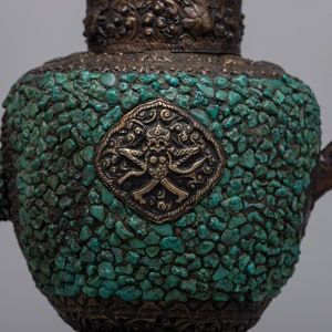 Handcrafted Buddhist Traditional Tea Pot | Tibetan Turquoise Stones ...
