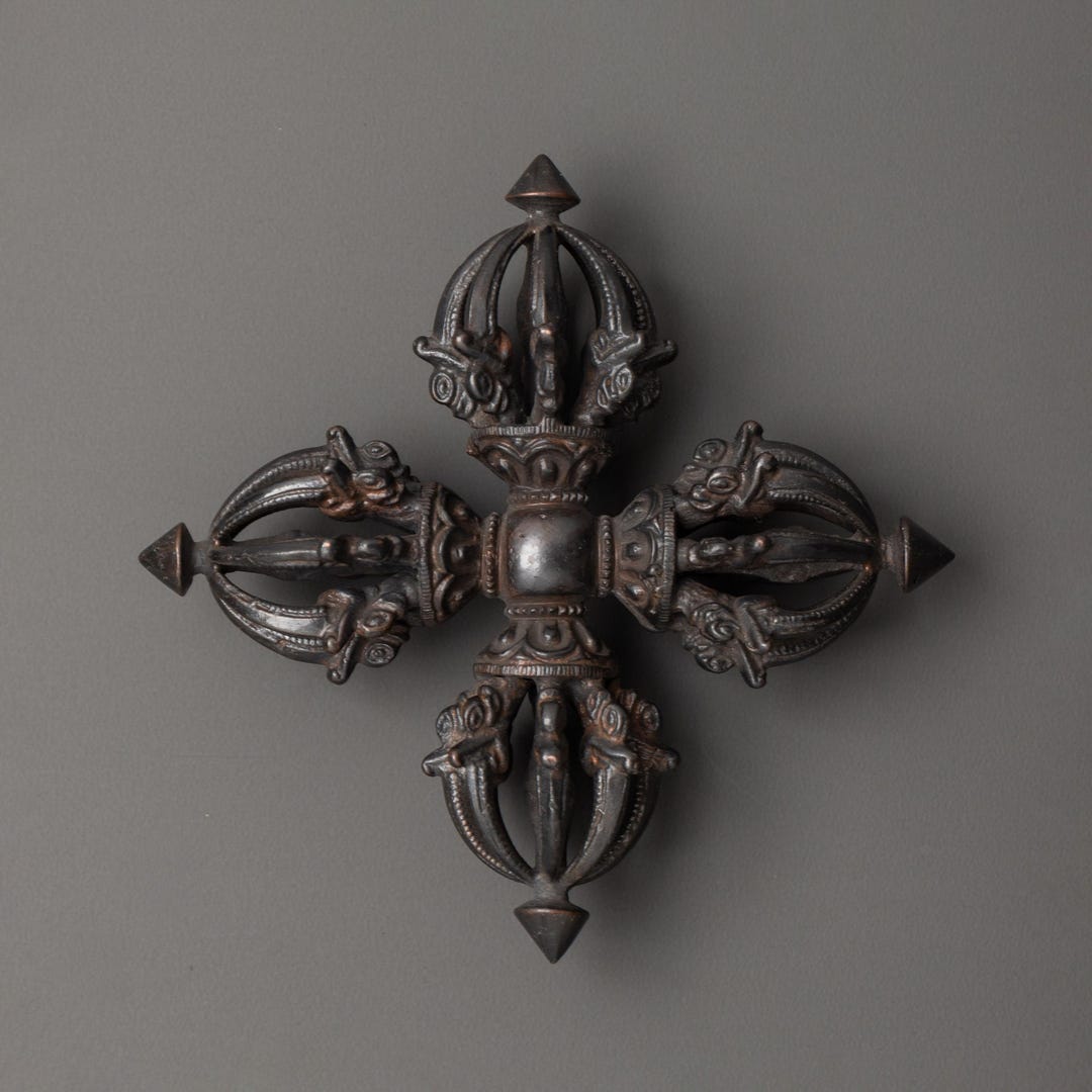 Double Dorje Vajra | Tibetan Vajra Buddhist Ritual Item | Antique ...
