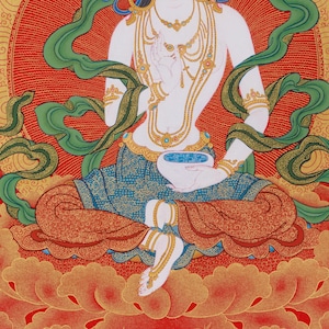 Beautiful Yeshe Tsogyal Thangka in 24K Gold, Uniquely Depicted Sacred ...