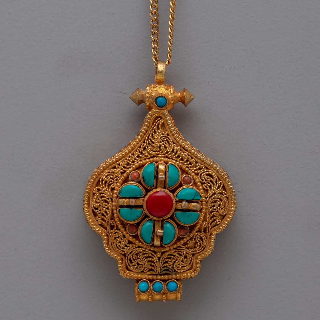 Handcrafted Ghau Box: Sacred Tibetan Amulet Holder | Ghau for Spiritual ...