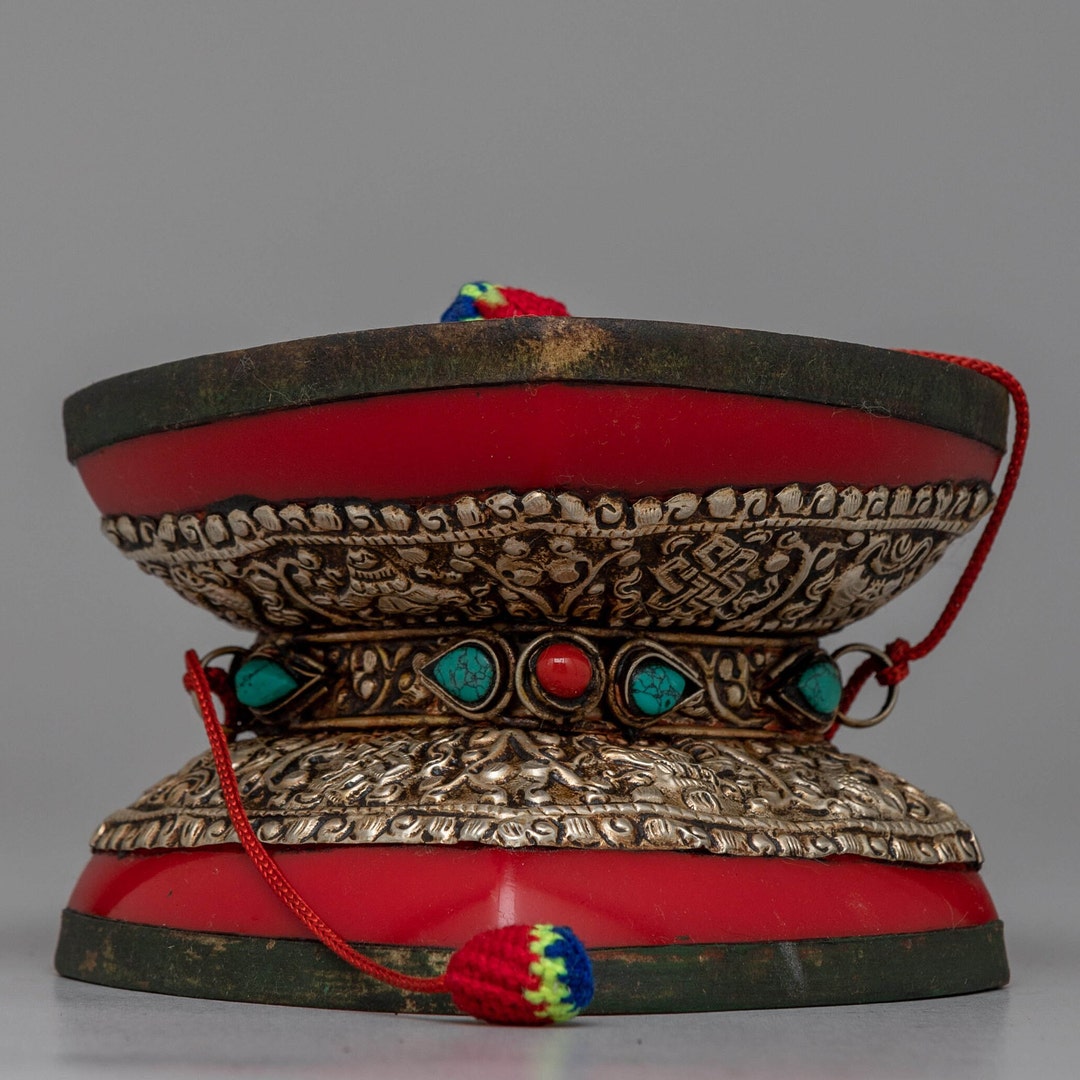 Handmade Tibetan Ritual Drum for Buddhist Tantric Practices & Mindful ...