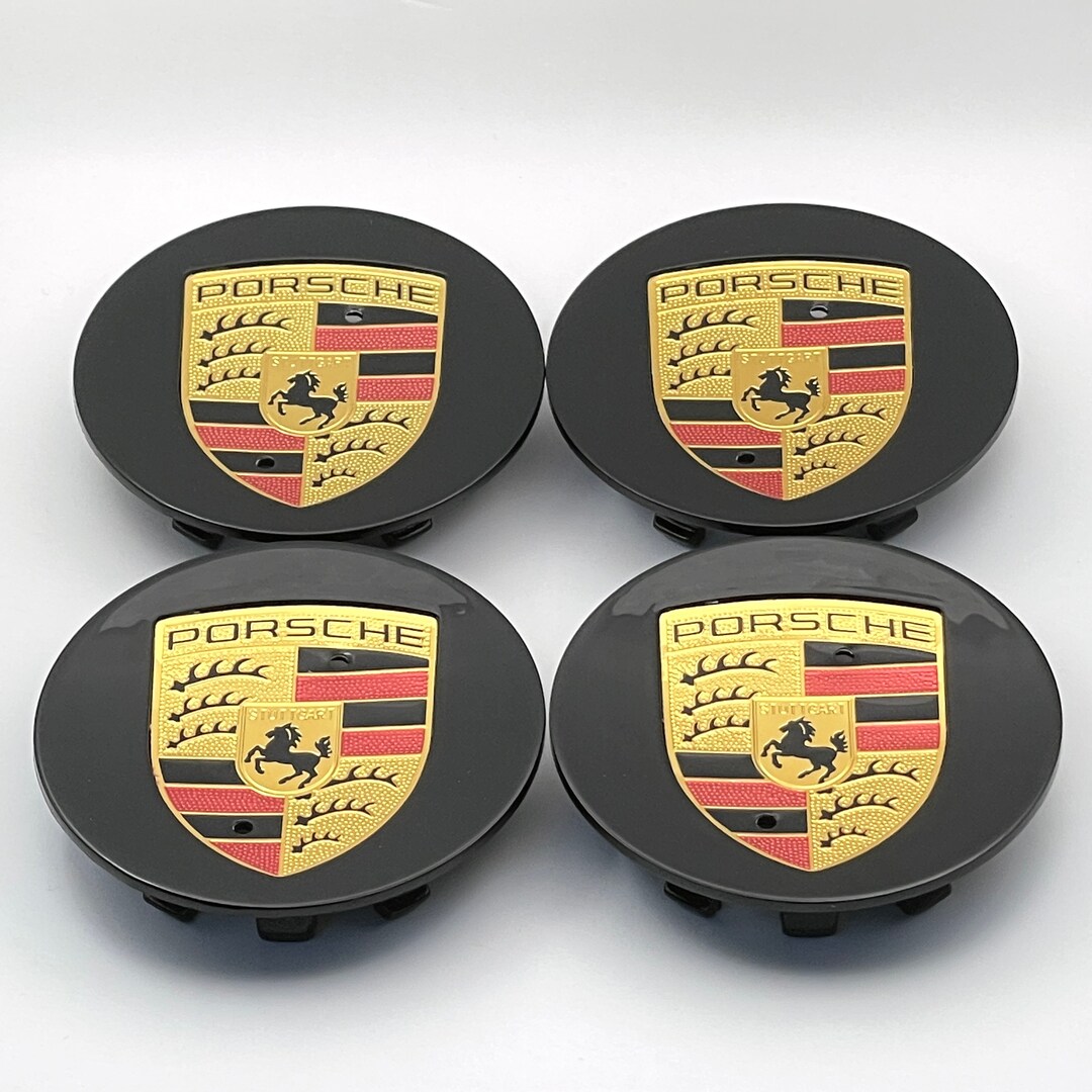 4x Porsche 911 Cayman Boxster Cayenne Panamera Macan wieldoppen Zwart ...