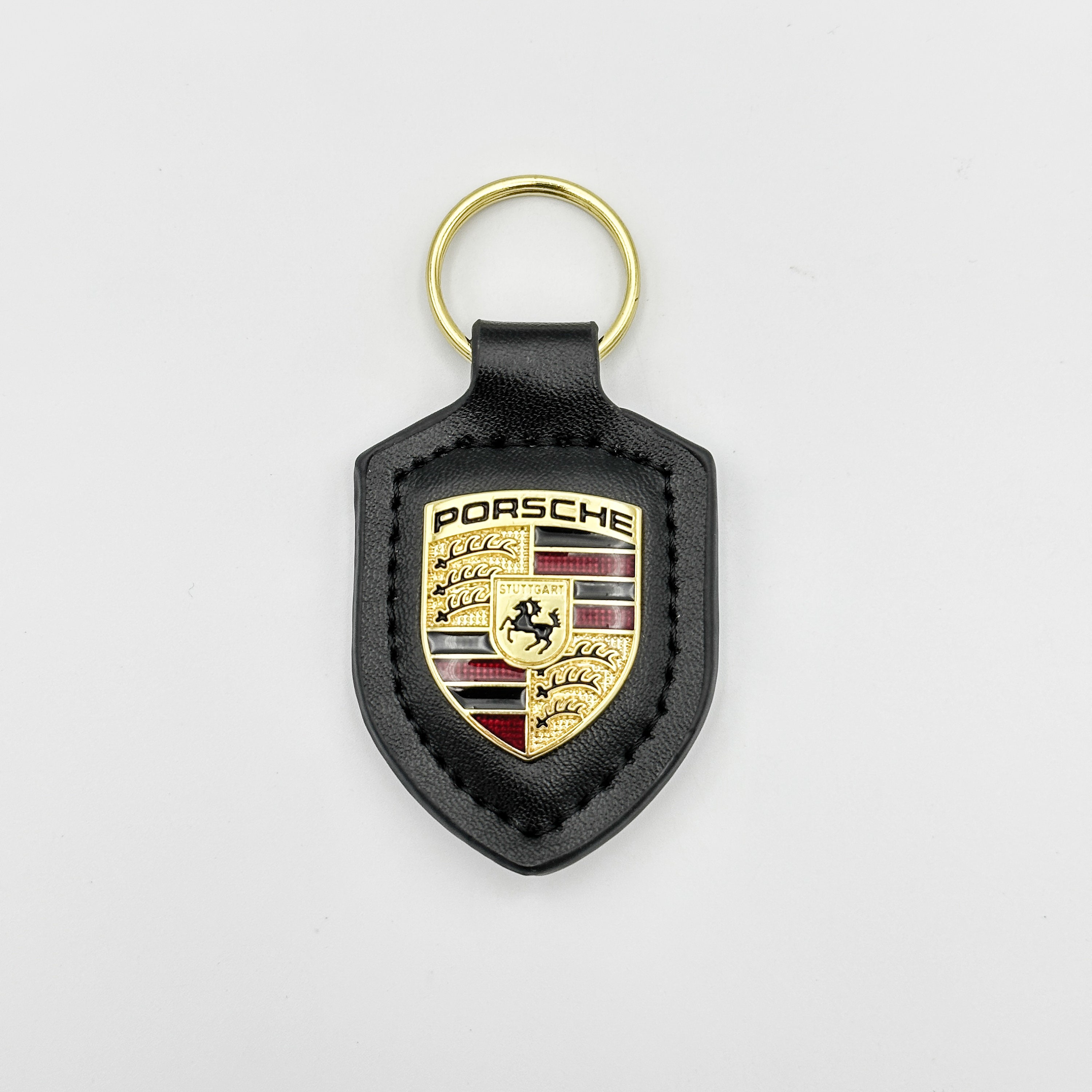 Porsche Genuine Leather Keyring With Emblem Black - Etsy UK