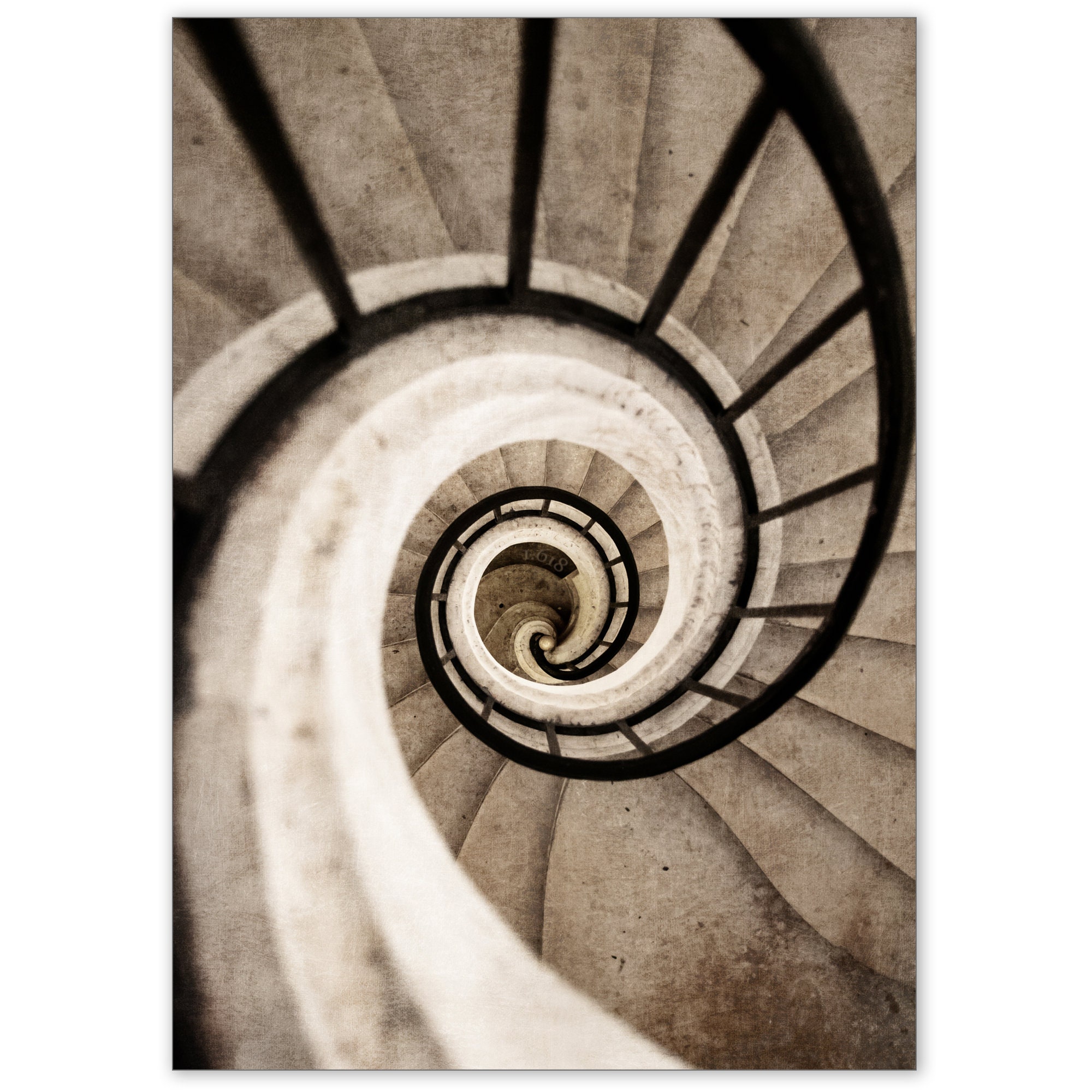 Spiral Staircase Stairs Wall Art Black & White Decor Photography Prints ...