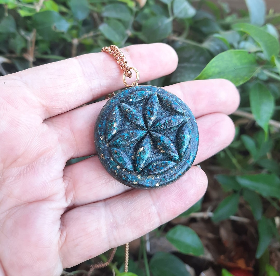 Flower of Life Orgonite Rosette of Mary Magdalene Pendant and Ancient ...