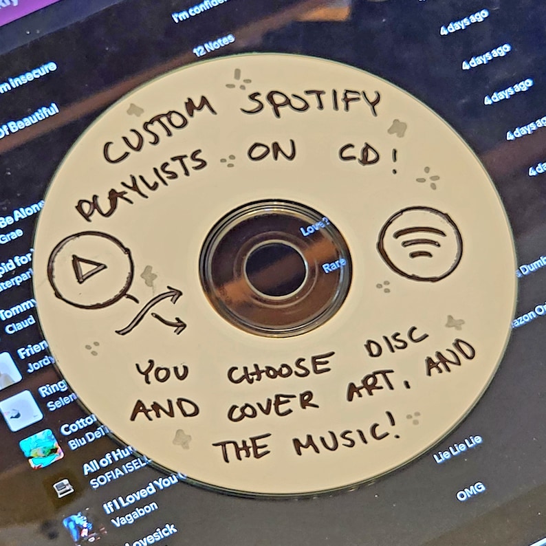 Custom Spotify Playlist to CD! - Etsy