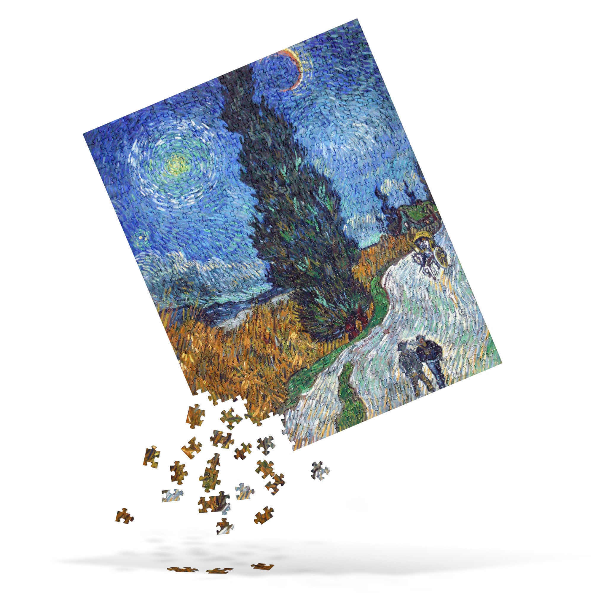 Fine Art Jigsaw Puzzle, Vincent Van Gogh's Road With Cypress and Star ...