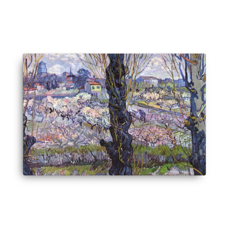 View of Arles Flowering Orchards by Vincent Van Gogh Canvas Art Print ...