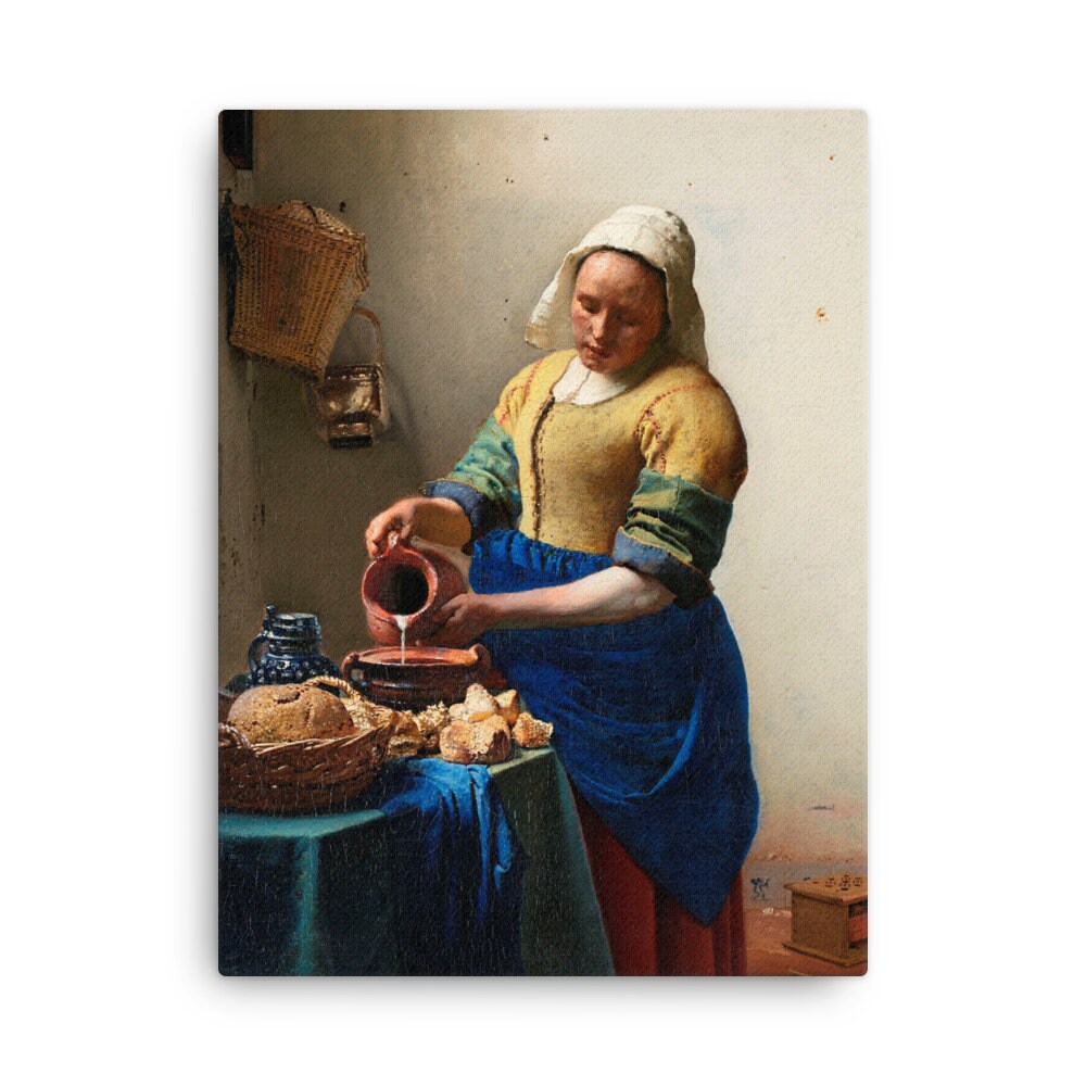 The Milkmaid by Johannes Vermeer Gallery Wrapped Stretched Canvas Art ...
