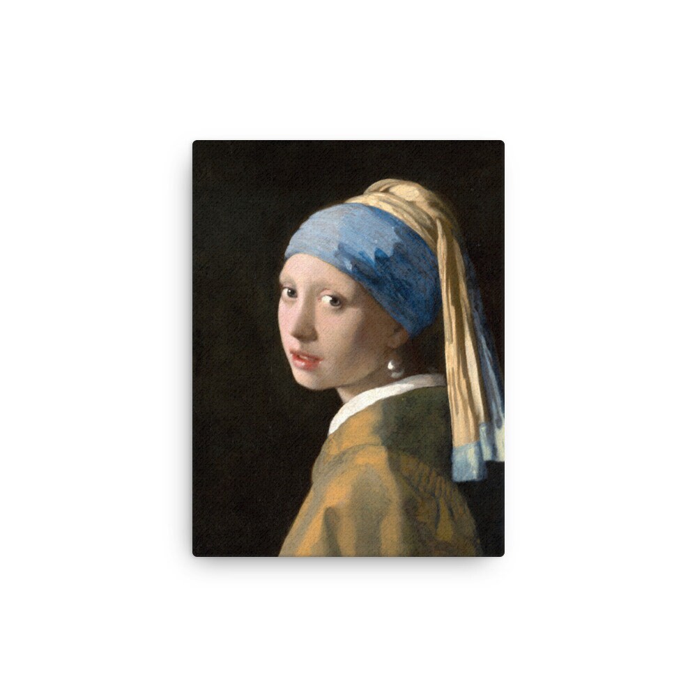 Johannes Vermeers Girl With a Pearl Earring Gallery Wrapped Stretched ...