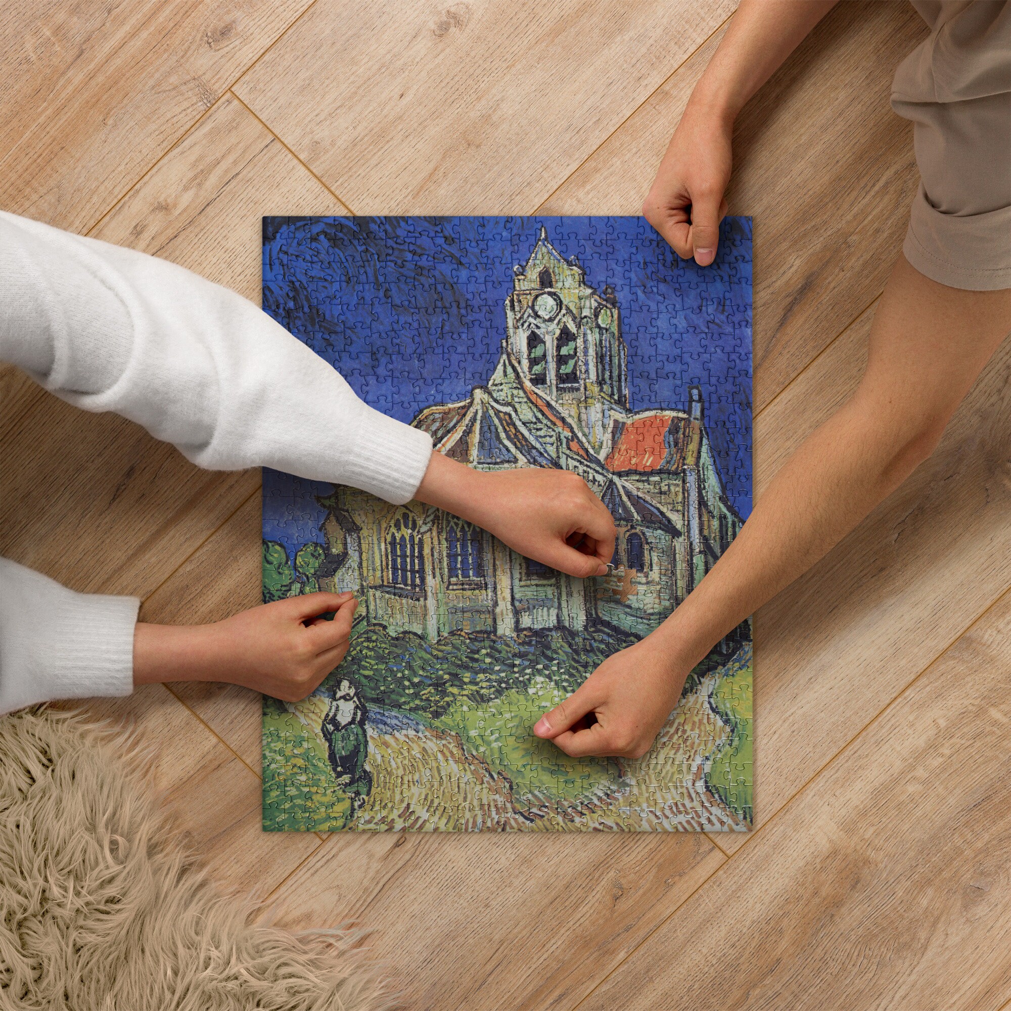 Fine Art Jigsaw Puzzle, Vincent Van Goghs the Church at Auvers, Gift ...