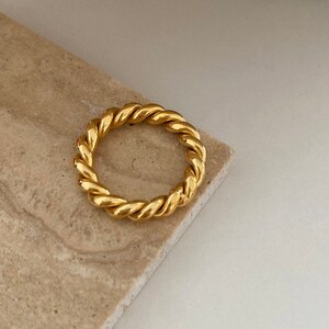 18K Gold Twisted Ring Gold Twisted Rope Ring Dainty Gold - Etsy