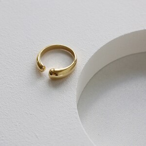 Gold Open Ring, Gold Ring, Gold Ring, Statement Ring, Unique Ring, Waterdrop Ring, Non Tarnish ...