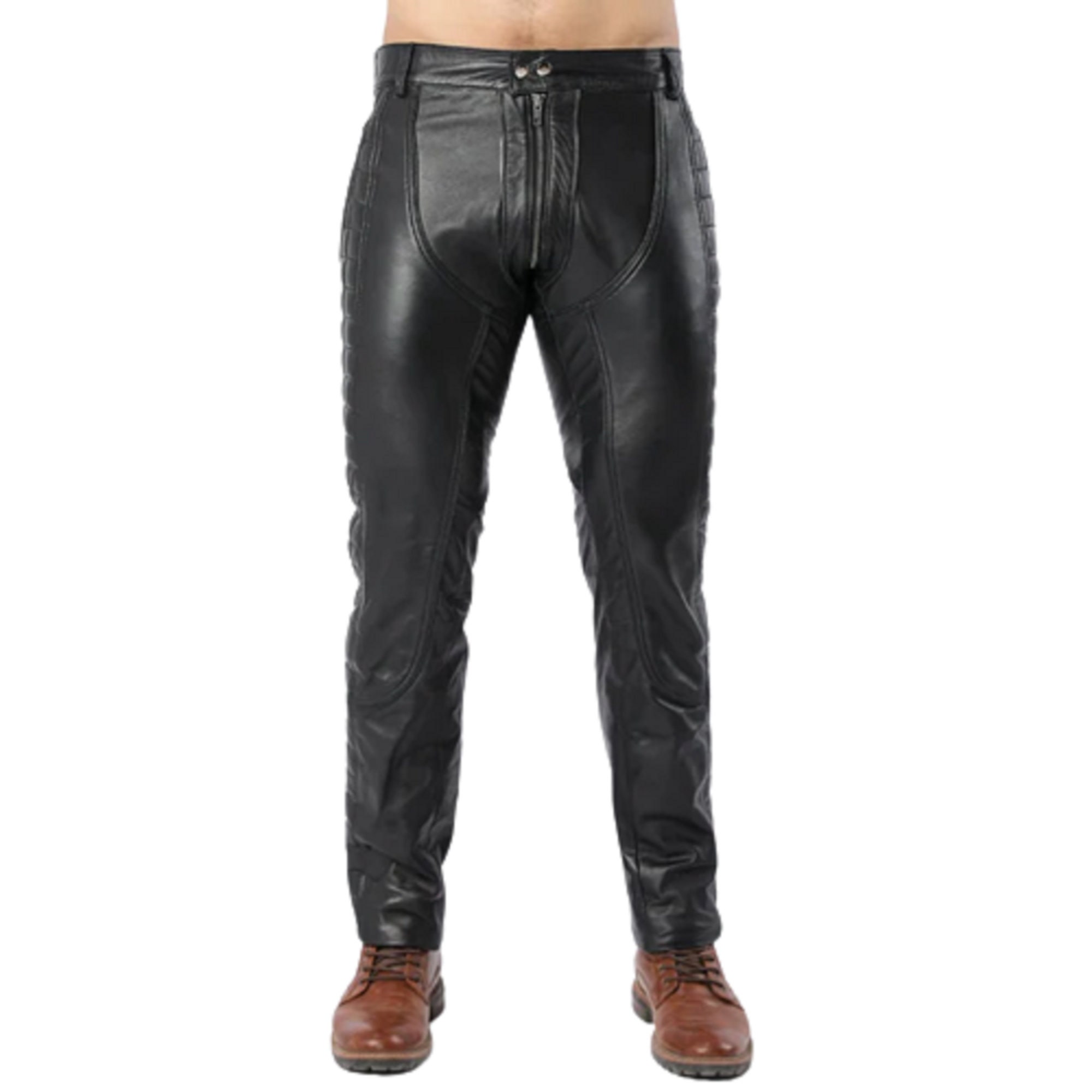 Handmade Mens Black Leather Quilted Pants Rocker Leather - Etsy